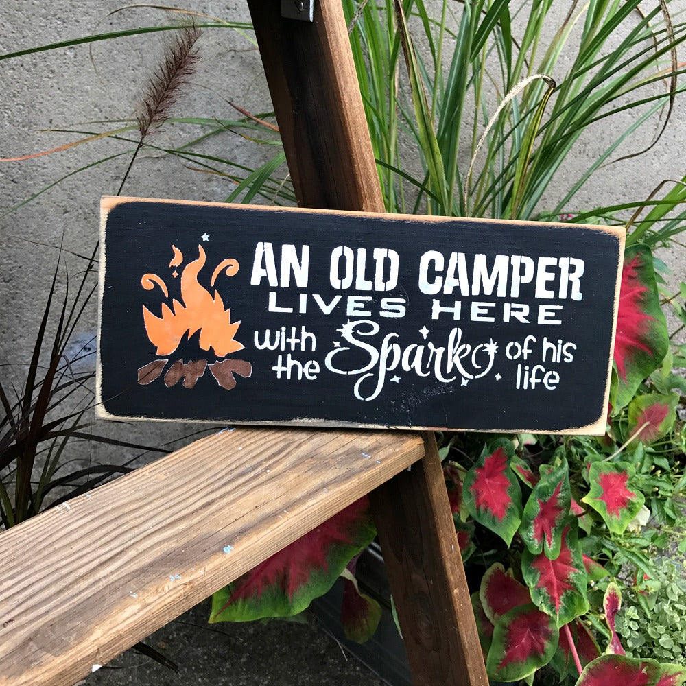 Camping Sign, An Old Camper Lives Here, Wooden Signs – Woodticks Wood'n ...