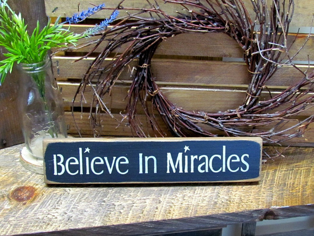 Believe In Miracles, Wooden Sign, Christmas Sign – Woodticks Wood'n Signs