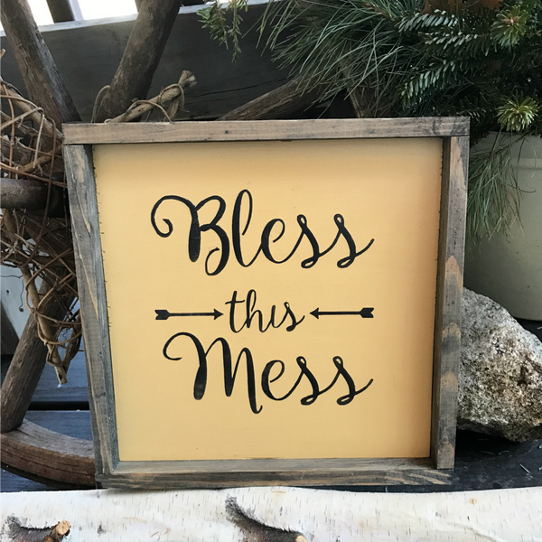 Bless This Mess, Wooden Sign – Woodticks Wood'n Signs