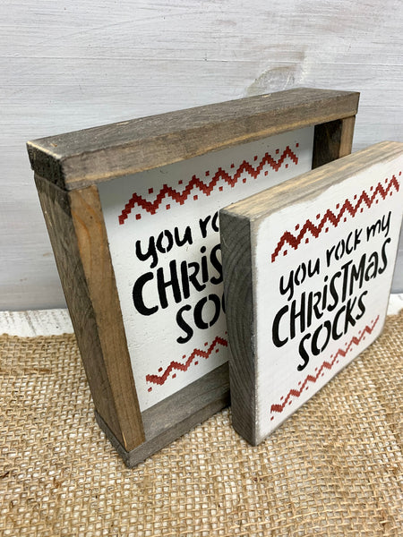 You Rock My Christmas Socks, Tiered Tray Decor, Christmas Sign ...