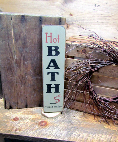 Hot Baths, Wooden Sign – Woodticks Wood'n Signs