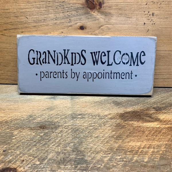 Grandkids Welcome, Funny Wooden Sign – Woodticks Wood'n Signs