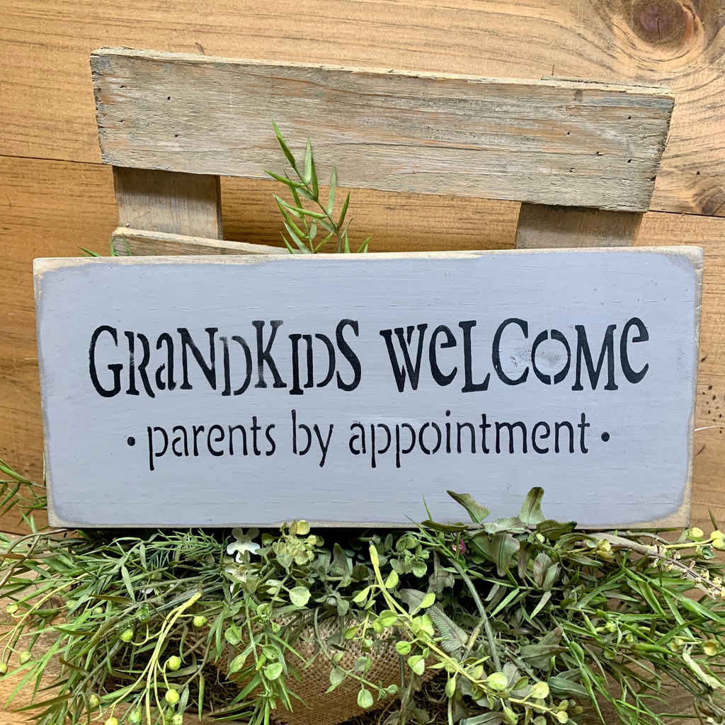 Grandkids Welcome, Funny Wooden Sign – Woodticks Wood'n Signs