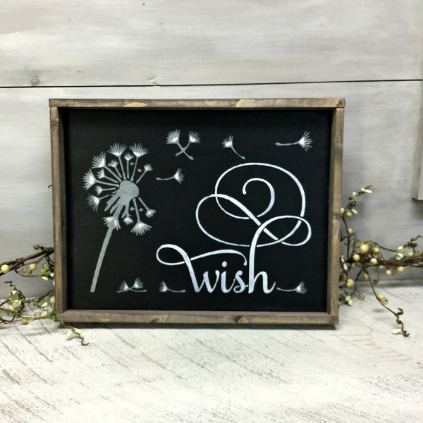 Wish, Rustic Framed Sign – Woodticks Wood'n Signs
