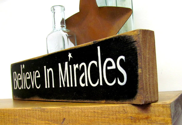 Believe In Miracles, Wooden Sign, Christmas Sign – Woodticks Wood'n Signs