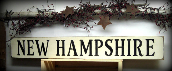 New Hampshire, Wooden State Sign – Woodticks Wood'n Signs