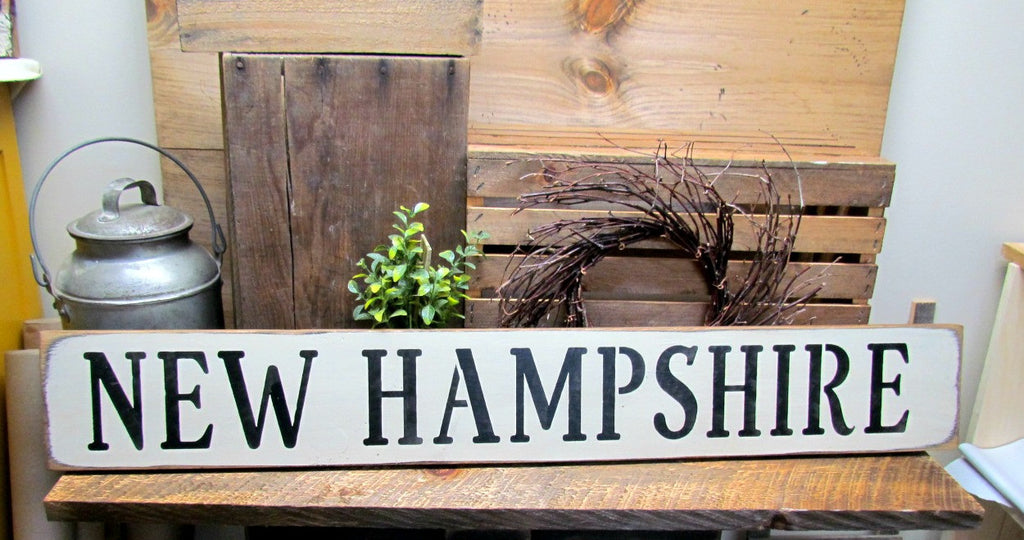 New Hampshire, Wooden State Sign – Woodticks Wood'n Signs