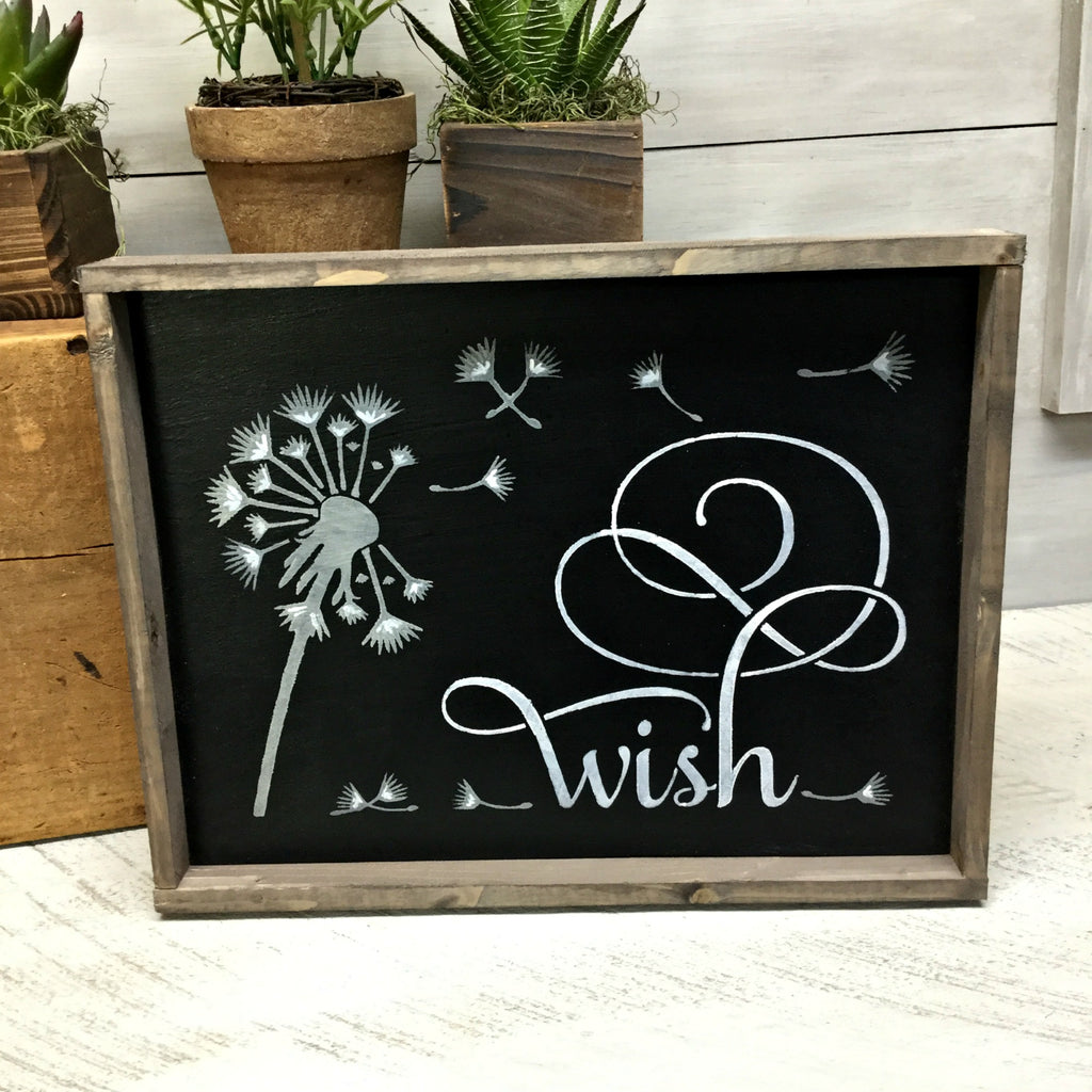 Wish, Rustic Framed Sign – Woodticks Wood'n Signs